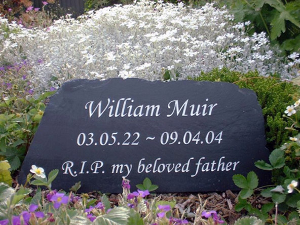 Slate Headstone Memorials great for gardens and churches UK
